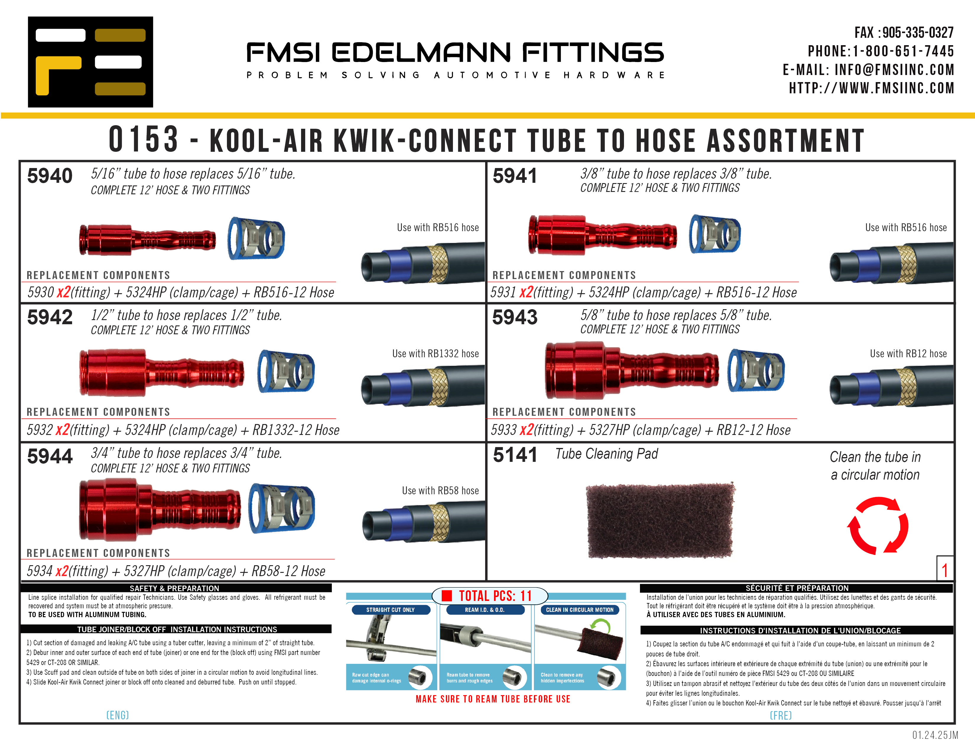Item # 0153, Kool-Air Kwik-Connect Tube to Tube Assortment On FMSI ...